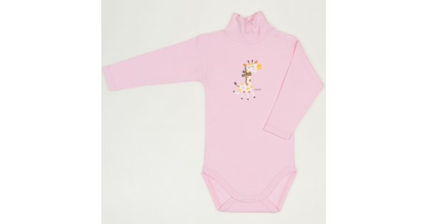 Body maneca lunga tip helanca (maleta) roz imprimeu colorat girafa la ...