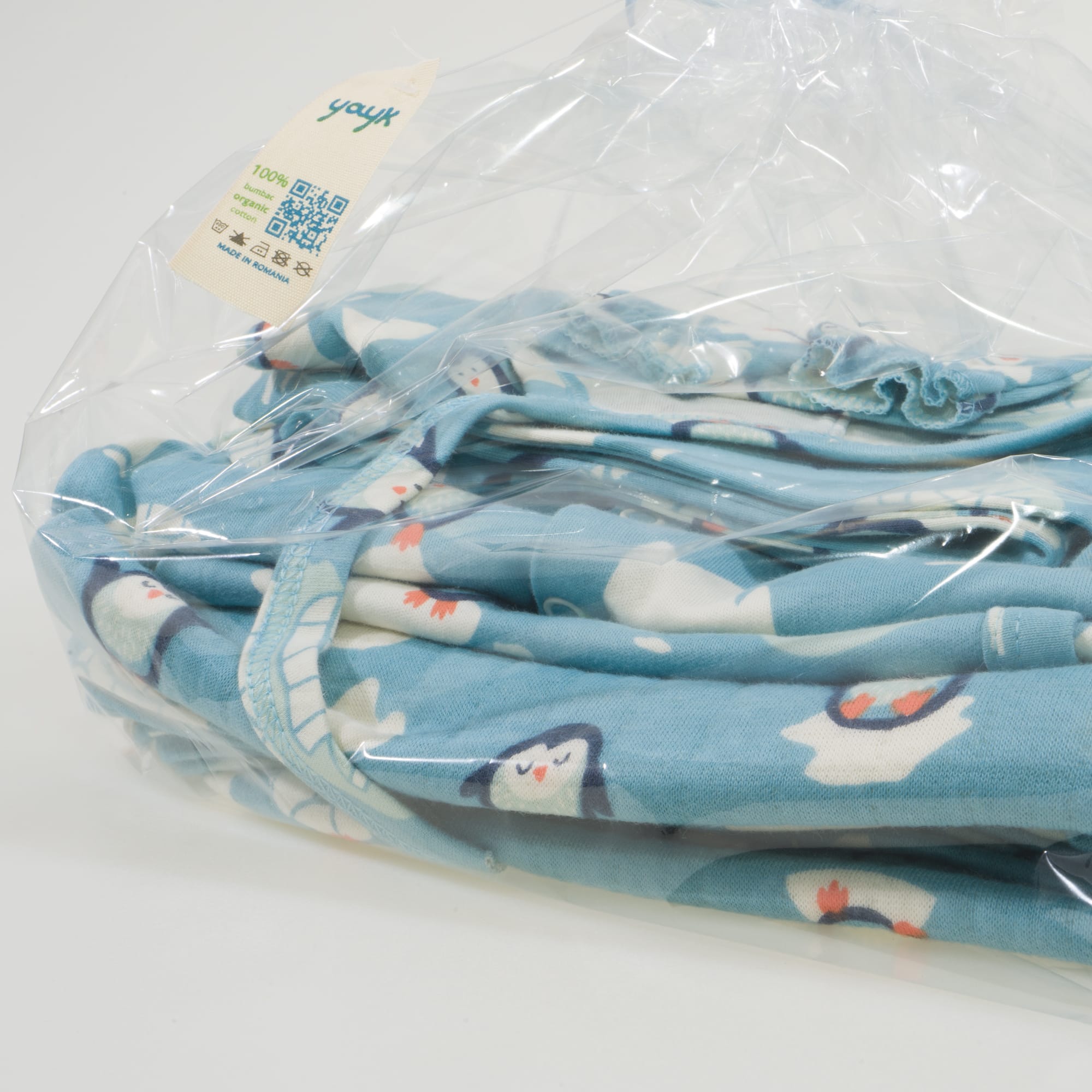 Set scos bebe din maternitate - bumbac organic aqua imprimeu model ...